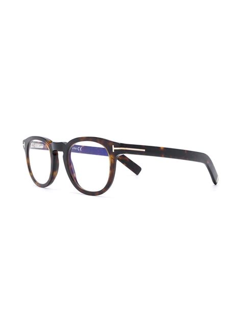 Tom Ford Eyewear Round Frame Glasses Brown Farfetch Hk