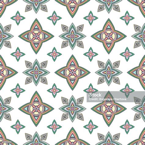 추상적 인 다채로운 장식 동양 곡선은 꽃과 곱슬 오픈 워크와 매끄러운 패턴을 소용돌이 흰색 배경에 여러 가지 빛깔의 추적 직물