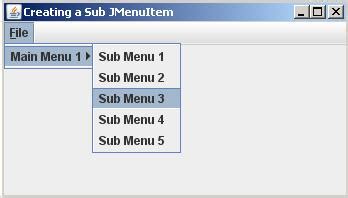 Creating A Sub JMenuItem Java Program And Source Code Blog