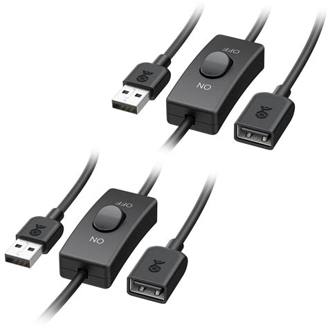 Cable Matters 2 Pack USB On Off Switch 3 Ft Support Data And Power Short USB Extension Cable