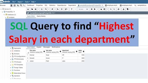Sql Query To Find Highest Salary In Each Department Most Important Sql Interview Question