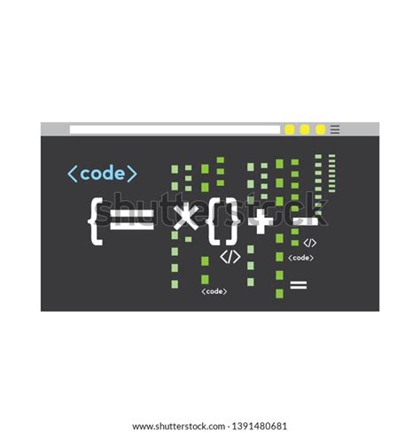 Programming Code On Browser Window Vector Stock Vector Royalty Free Shutterstock