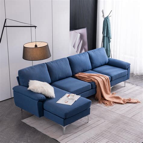 Blue Sectional Sofa With Chaise Cabinets Matttroy