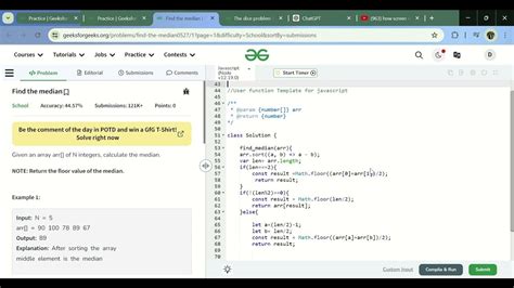 Find The Median In Javascript Youtube