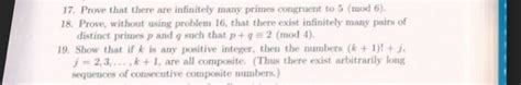 Solved Prove That There Are Infinitely Many Primes Congruent