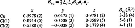 Final Atomic Coordinates And Equivalent Isotropic Thermal Factors Download Scientific Diagram