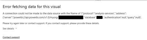 Solved Error Fetching Data For This Visual A Connection