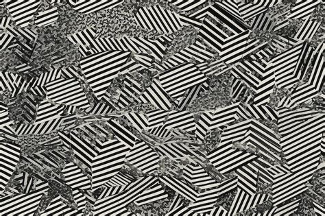 Abstract Black White Stripe Line Geometric Triangle Texture Background Hexagon Pattern Retro