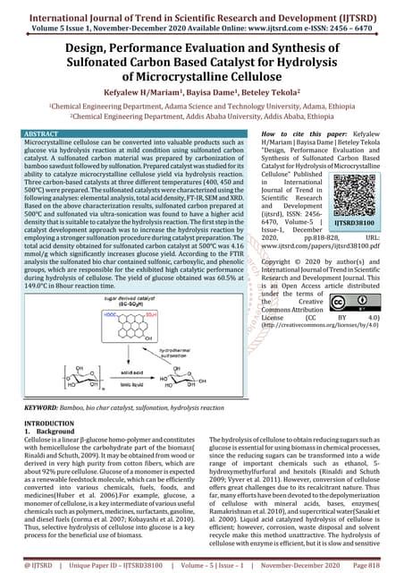 design performance evaluation and synthesis of sulfonated carbon based