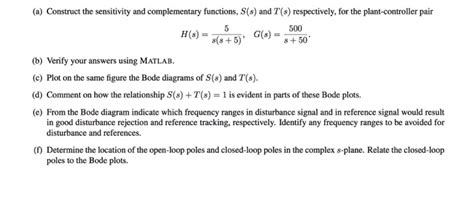 Solved Construct The Sensitivity And Complementary