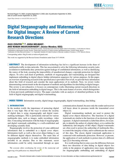 Digital Steganography And Watermarking For Digital Images A Review Of