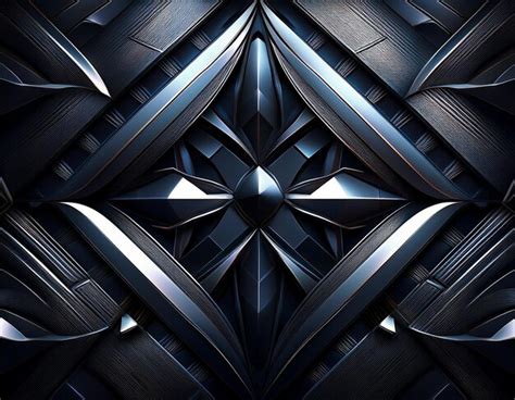 Futuristic Metallic Geometric Patterns Abstract Chrome Grid Design With Sharp Reflective