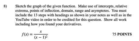 Solved Sketch The Graph Of The Given Function Make Use Of Chegg Com