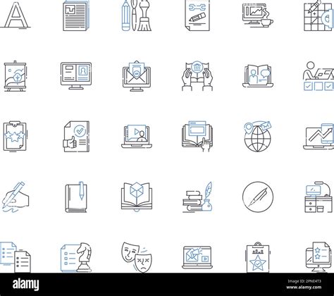 Anthology Line Icons Collection Collection Compilation Assortment Selection Omnibus Digest