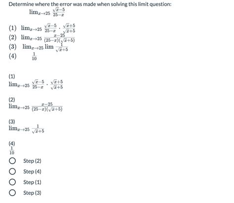 Solved Determine Where The Error Was Made When Solving This Chegg