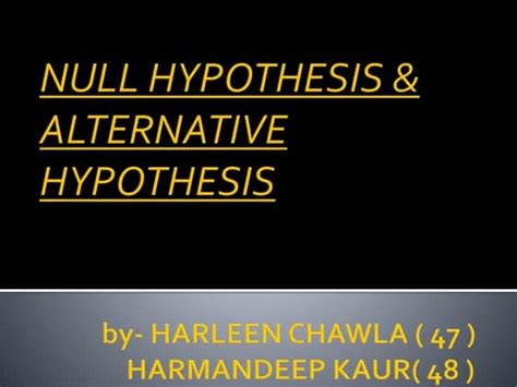 null and alternative hypothesis pptx