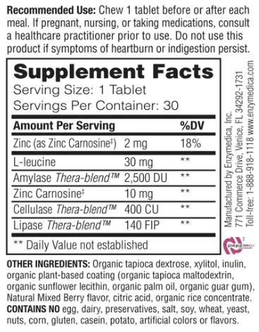 Buy Enzymedica Acid Soothe 30 Chewable Tablets