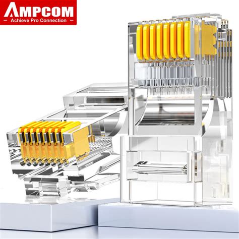 Ampcom Cat5e Rj45 Connector 8p8c Modular Ethernet Cable Rj 45 Ends
