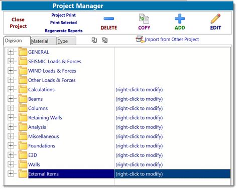 Calculation Modules External Items