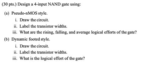 Solved 30 Pts Design A 4 Input Nand Gate Using A