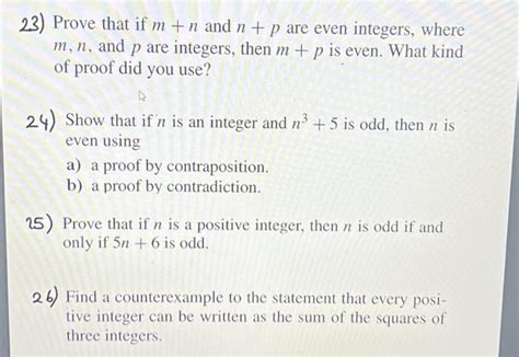 solved 23 prove that if m n and n p are even integers