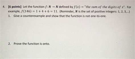 solved 4 [6 points] let the function f n→n defined by f x