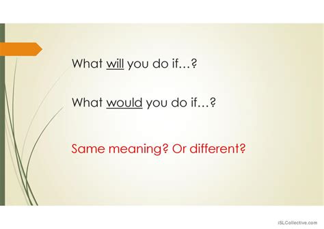 What Would You Do Using The Second… English Esl Powerpoints