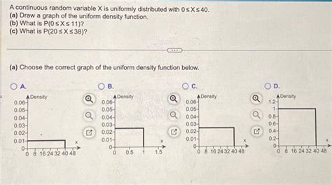 Solved A Continuous Random Variable X Is Uniformly