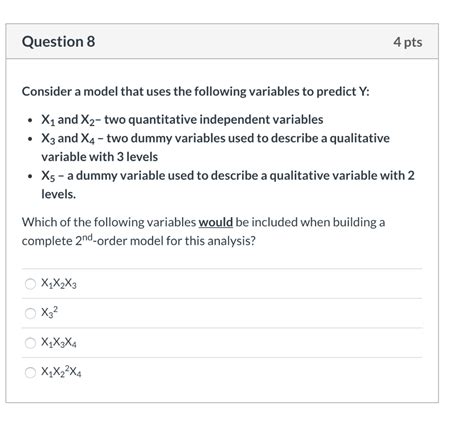 Solved Question Pts Consider A Model That Uses The Chegg