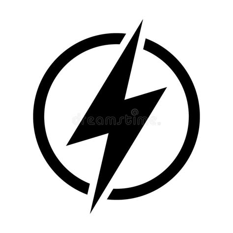 Lightning Electric Power Icon Energy And Thunder Electricity Symbol