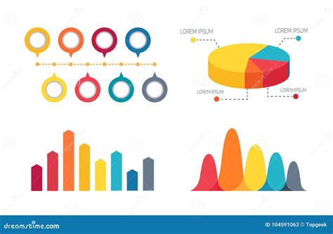 Pie Chart And Bar Graphs Vector Illustration Stock Vector