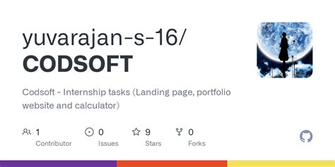 github yuvarajan s 16 codsoft codsoft internship tasks landing
