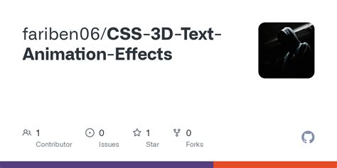 Github Fariben06css 3d Text Animation Effects