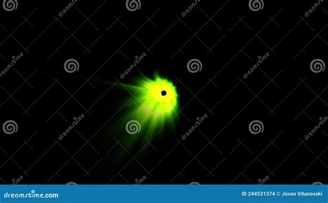 Explosion Shockwave Effect And Divergent Wave Isolated On Black