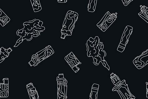 Seamless Pattern With Vape Liquid Vector Illustration Doodle Style