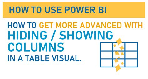 How To Get More Advanced With Hidingshowing Columns In A Table Visual Travers Data