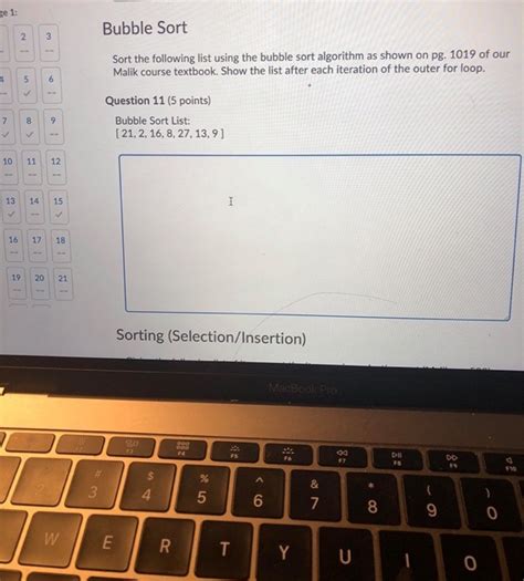 Solved Se Bubble Sort Sort The Following List Using The Chegg