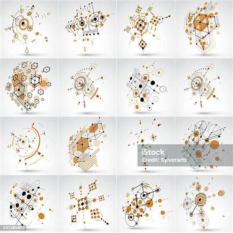 세트 벡터 추상적인 배경 생성날짜 에서 바우하우스 복고 스타일 0명에 대한 스톡 벡터 아트 및 기타 이미지 0명 1960