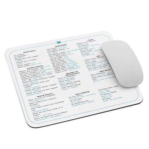 Css Mouse Pad Cheat Sheet Mouse Pads For Developers Programmer Mouse