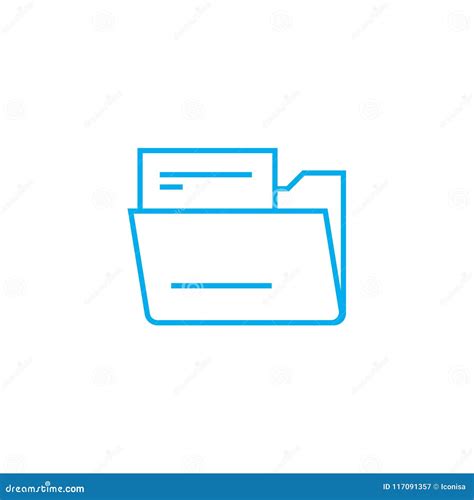 Document Folder Linear Icon Concept Document Folder Line Vector Sign