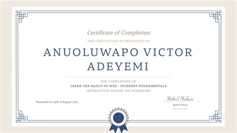 Anuoluwapo Victor Adeyemis Certification For Learn The Basics Of Web