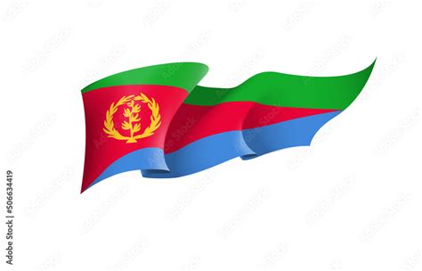 Eritrea Flag State Symbol Isolated On Background National Banner Greeting Card National