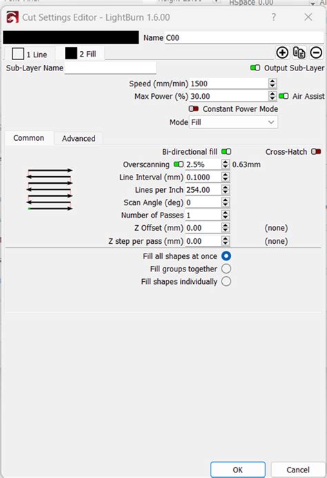 material test no longer working as expected lightburn software