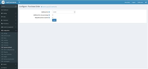 purchase order nopcommerce