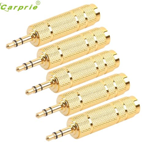 Aliexpress Com Buy Adapter Plug Female Audio 5X Gold 6 3mm 1 4 Female To 3 5mm 1 8 Male Stereo
