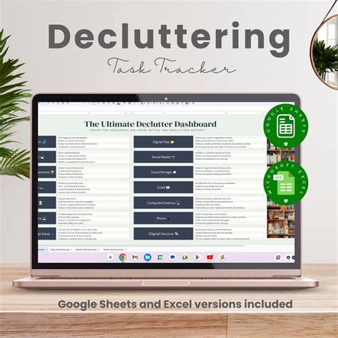 Decluttering Checklist Spreadsheet Google Sheets Template For Home Organization Microsoft