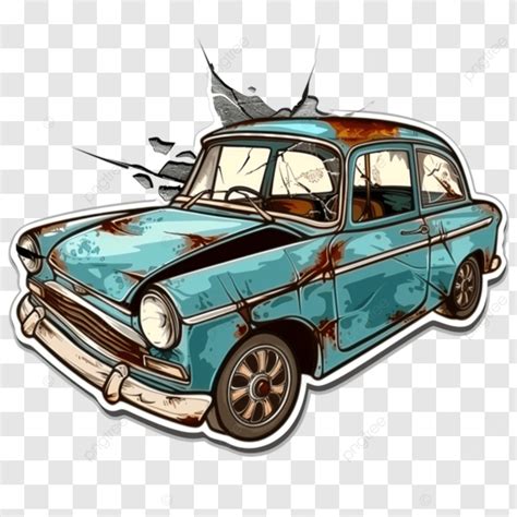 빈티지 분해 자동차 스티커 복고풍 고민하다 상표 Png 일러스트 및 이미지 에 대한 무료 다운로드 Pngtree