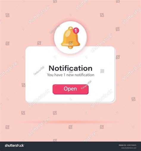 3d Notification Popup Page Floating Elements Stock Vector Royalty Free