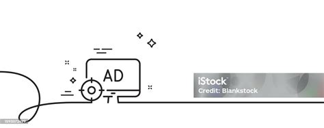 Seo Adblock Line Icon Search Engine Optimization Sign Continuous Line With Curl Vector Stock