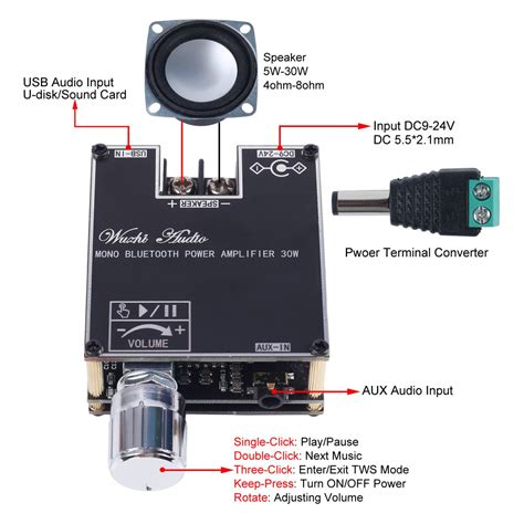 ZK 301B 30W TWS Bluetooth Compatiable Amplifier Audio Module Perfect For DIY Bluetooth Speakers